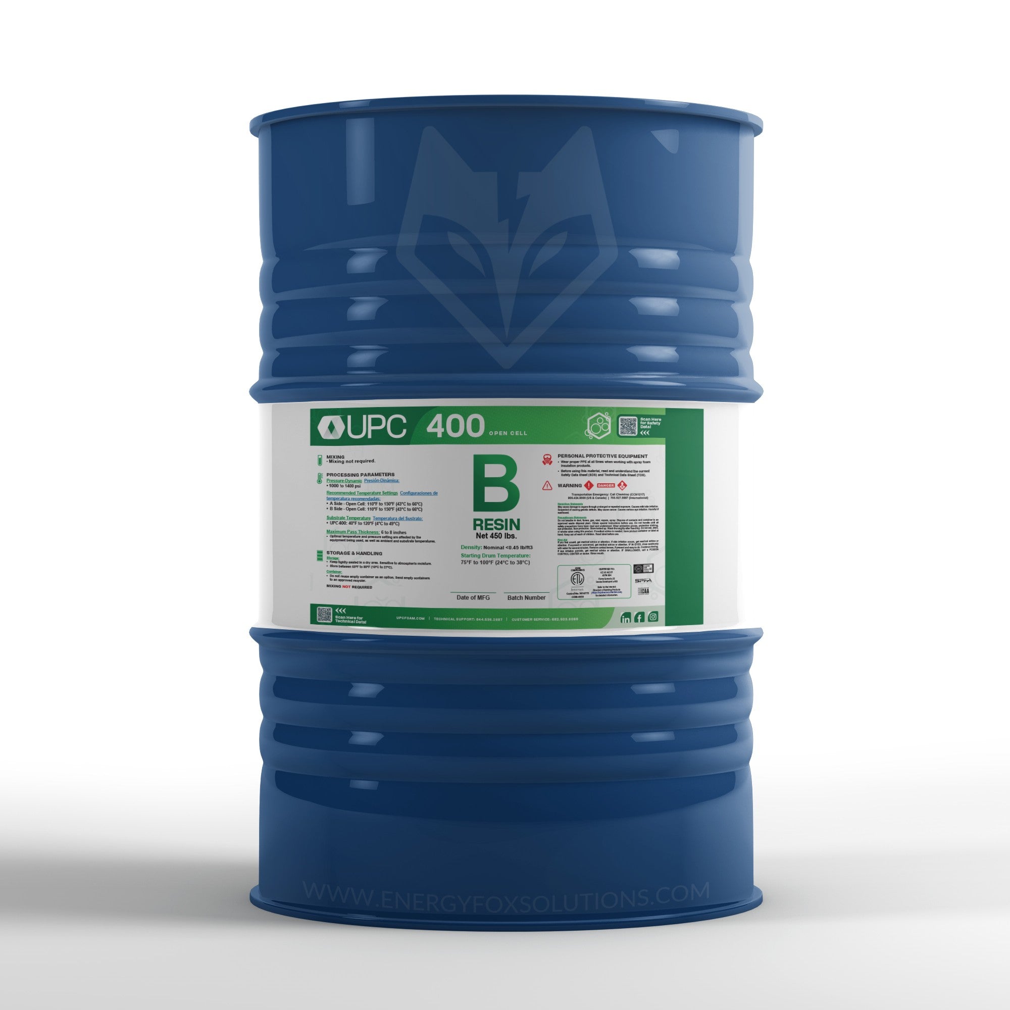 UPC 400 (No-Mix Open-Cell Spray Foam) – Energy Fox Solutions